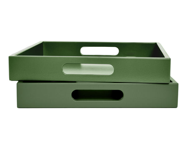 Shaded Green Tray with Handles – Gleaming Renditions